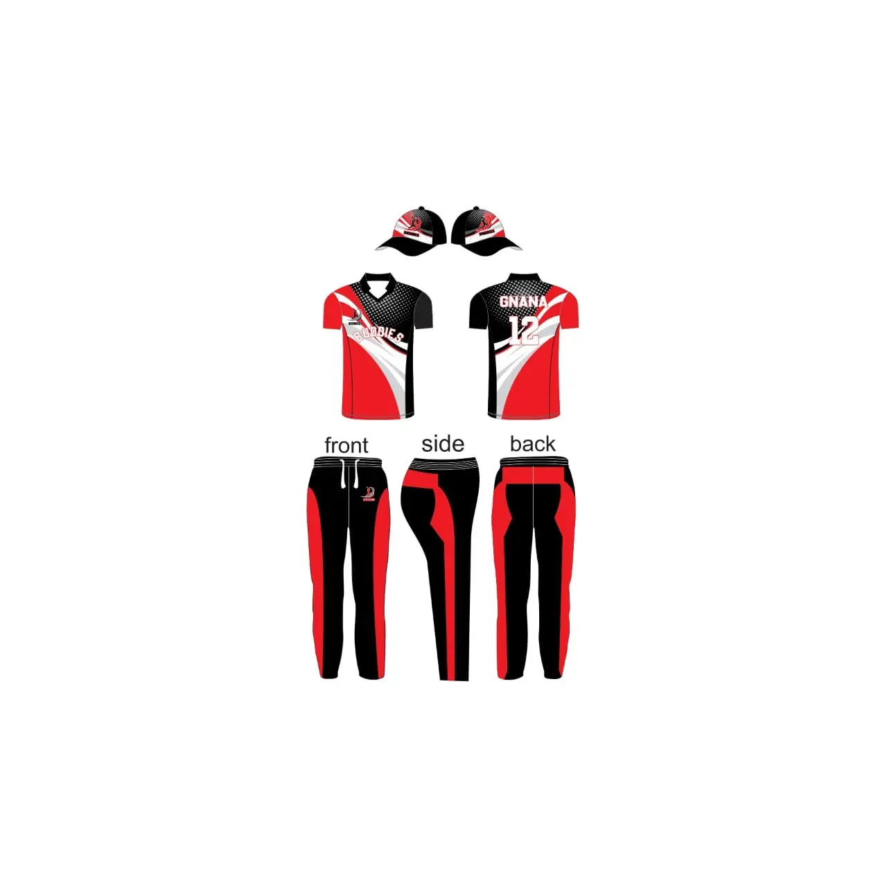 Customized Cricket Uniform With Team And Player Name And Number - Black ...